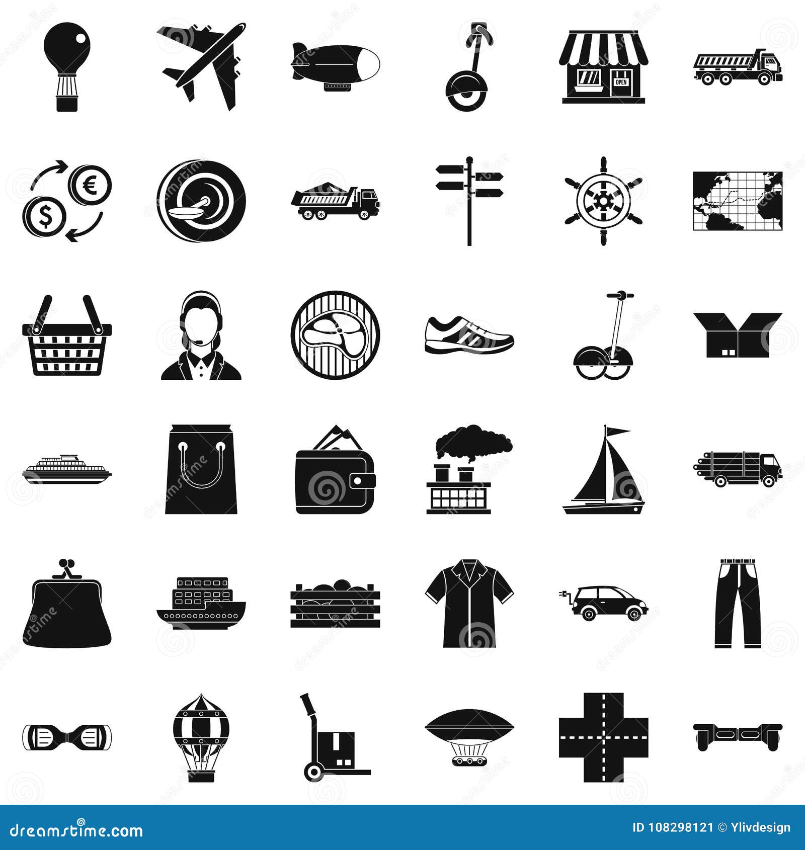 Operator Icons Set, Simple Style Stock Vector - Illustration of ...