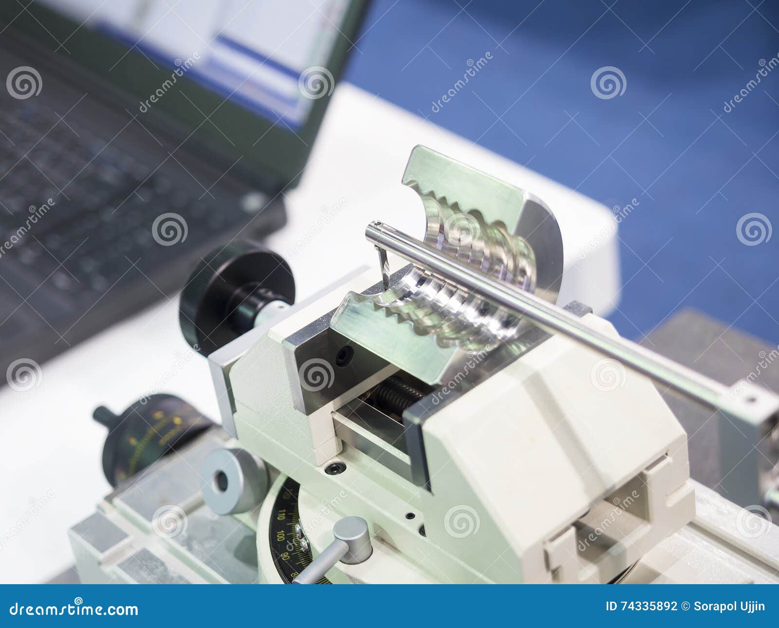 Operator Inspection Automotive Part by Contour Measuring Machine Stock ...