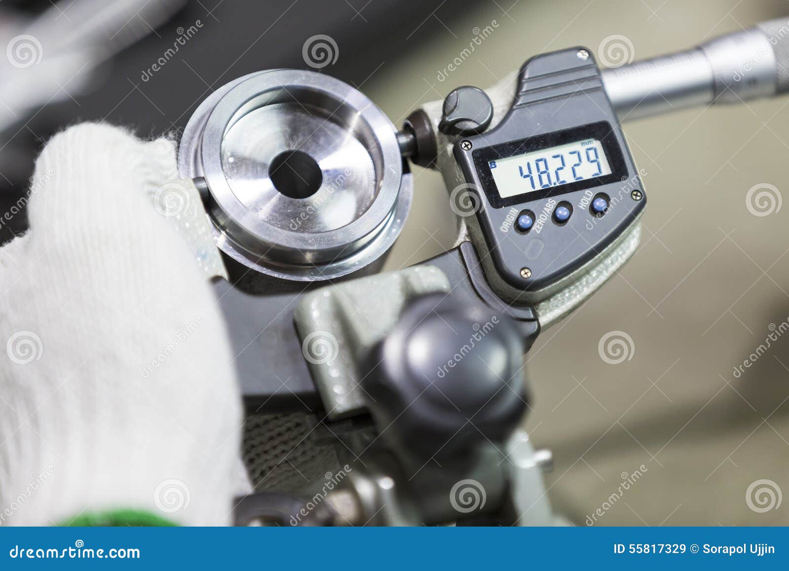 Operator Inspection Automotive Part by Micrometer Stock Image - Image ...