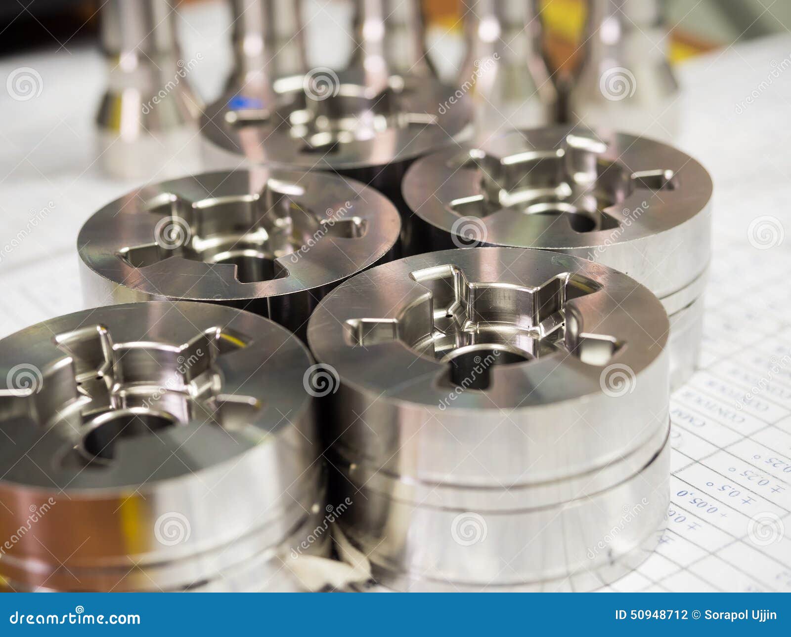 Inspection Dimension Aluminum Automotive Parts By CMM Stock Photo ...