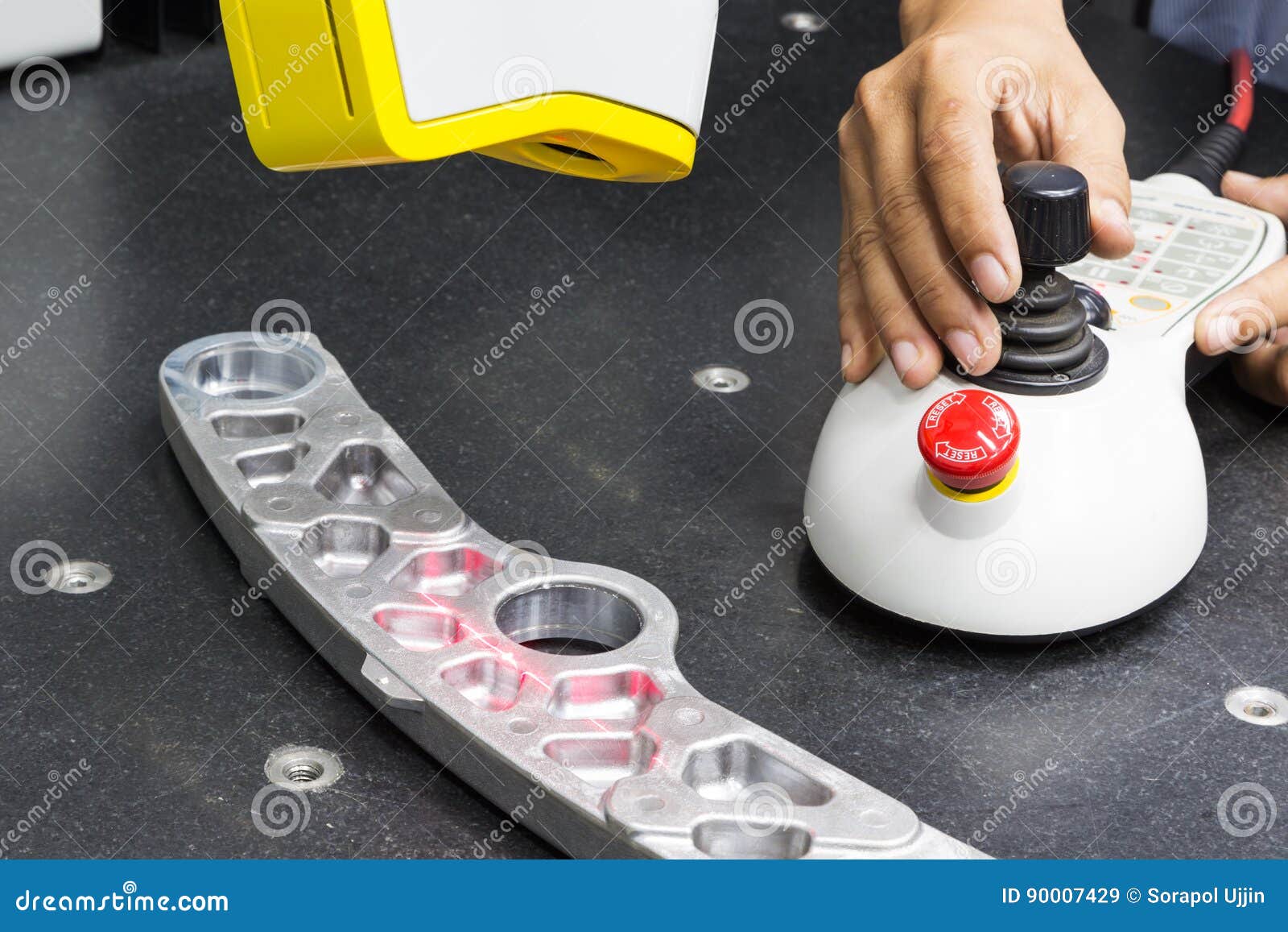 Operator Inspection High Precision Part by 3d Laser Scan Machine Stock ...