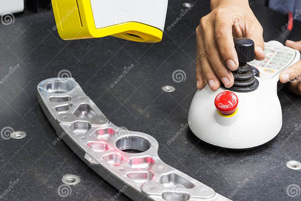 Operator Inspection High Precision Part by 3d Laser Scan Machine Stock ...