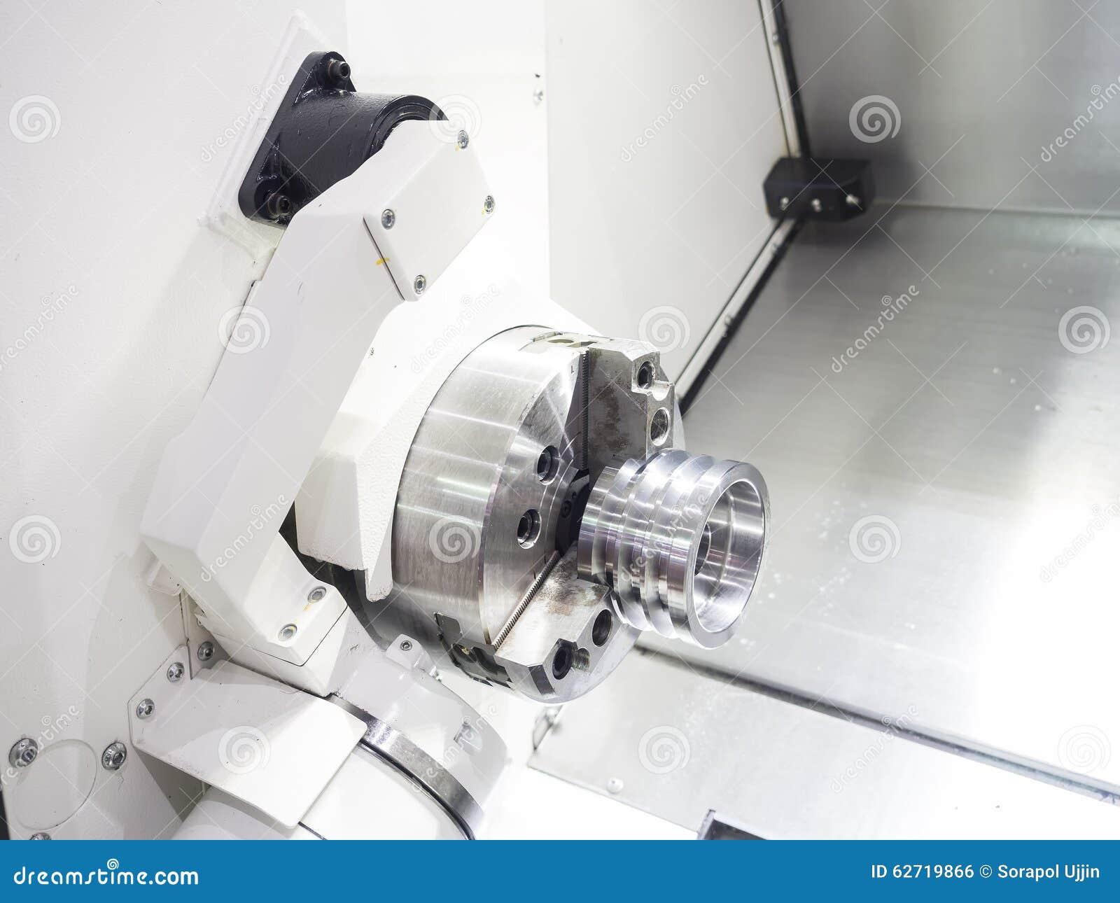 Operator Machining Automotive Part Stock Photo - Image of lathe, hole ...
