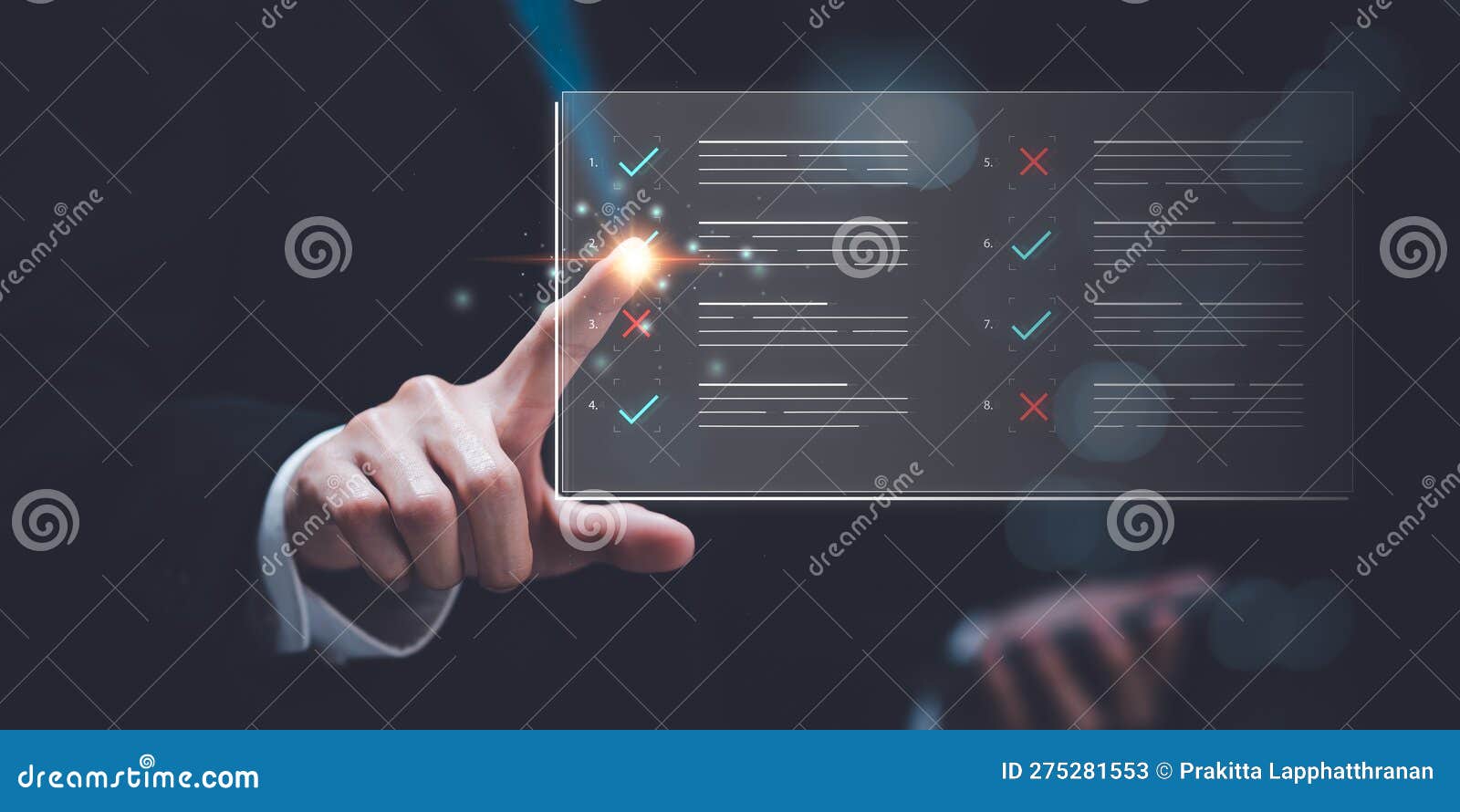 Operator Makes Mark on the Survey Topic ,Checklist with Checkmarks and ...