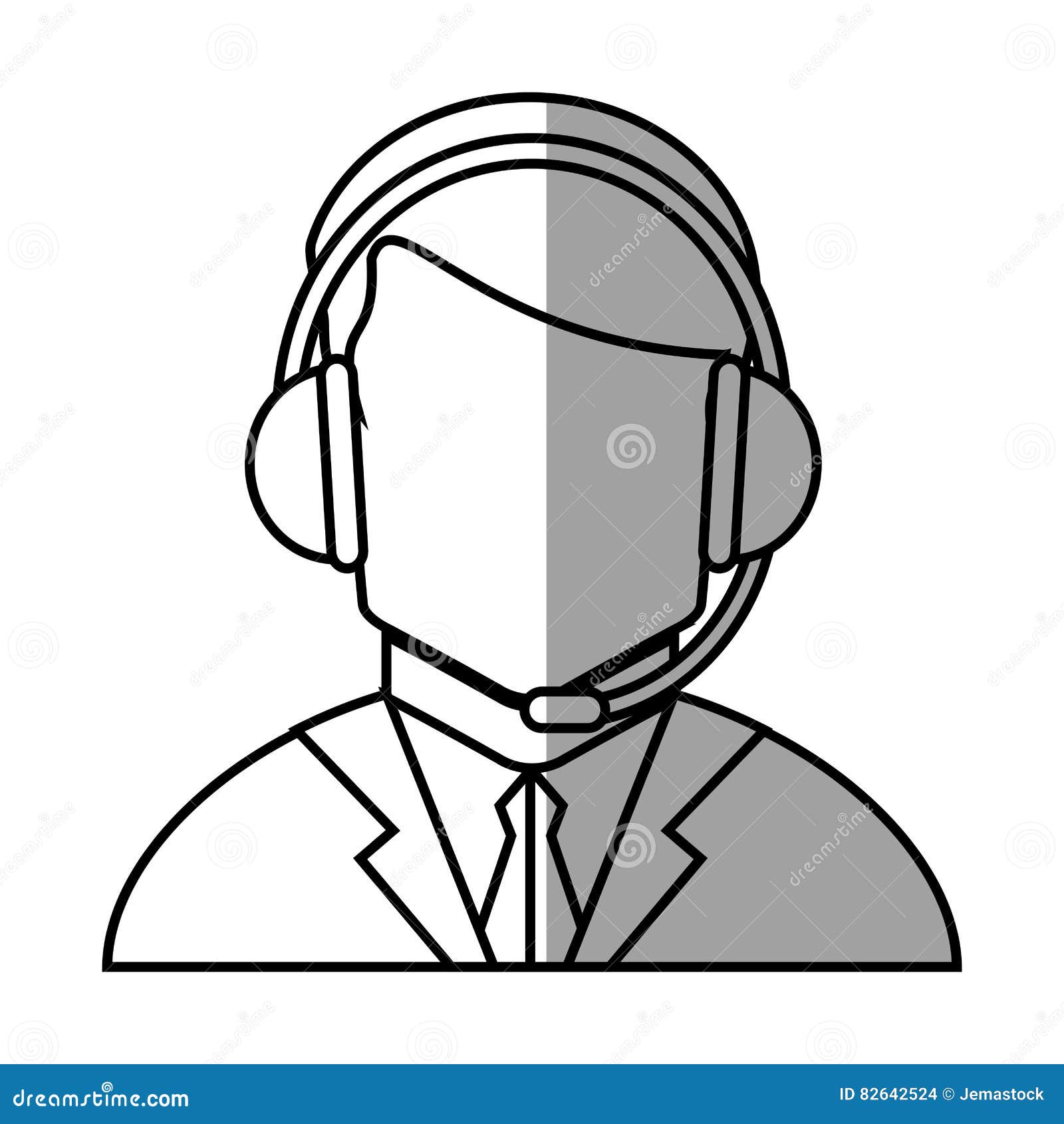 Operator Man with Headphone Design Stock Vector - Illustration of ...