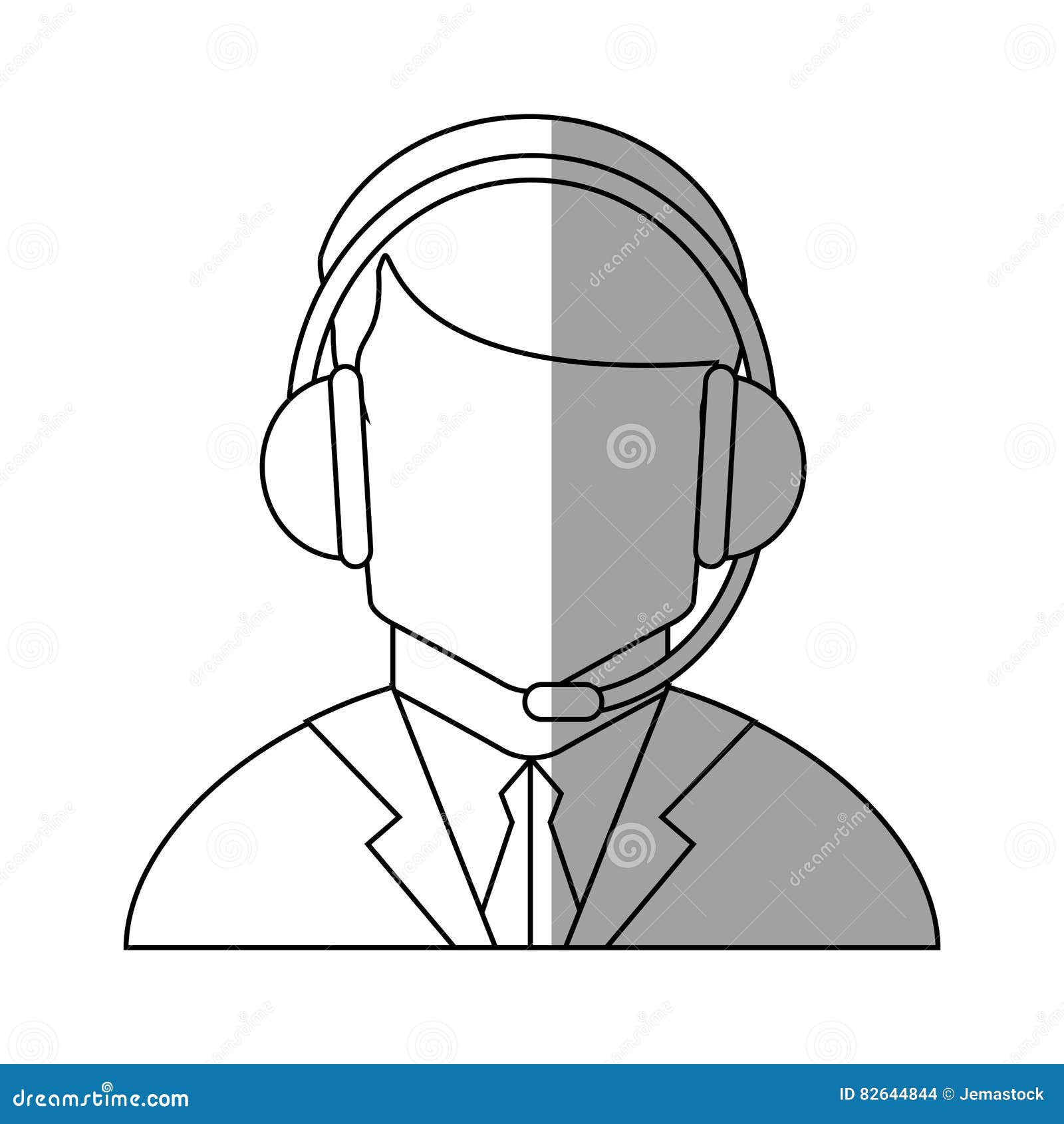 Operator Man with Headphone Design Stock Vector - Illustration of ...