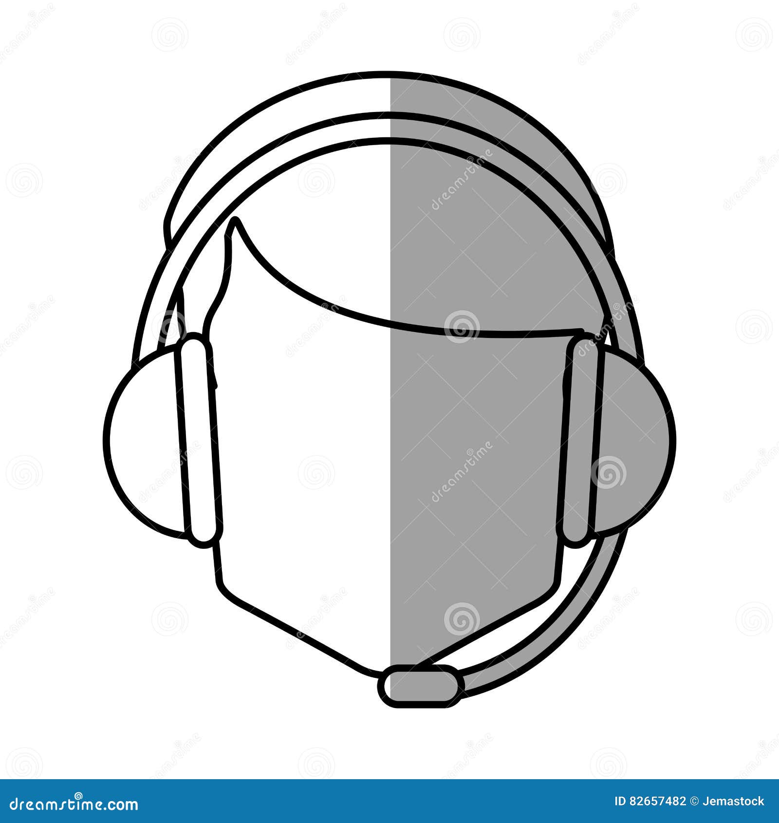 Operator Man with Headphone Design Stock Vector - Illustration of ...
