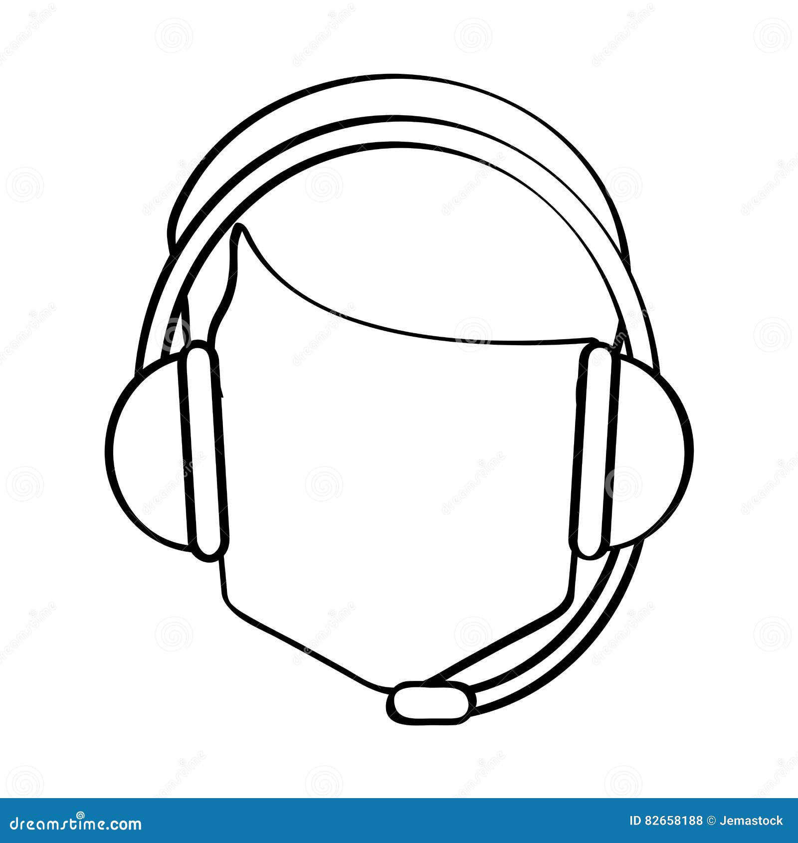 Operator Man with Headphone Design Stock Vector - Illustration of ...