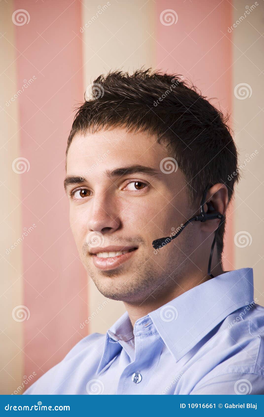 Operator man with headset stock image. Image of call - 10916661