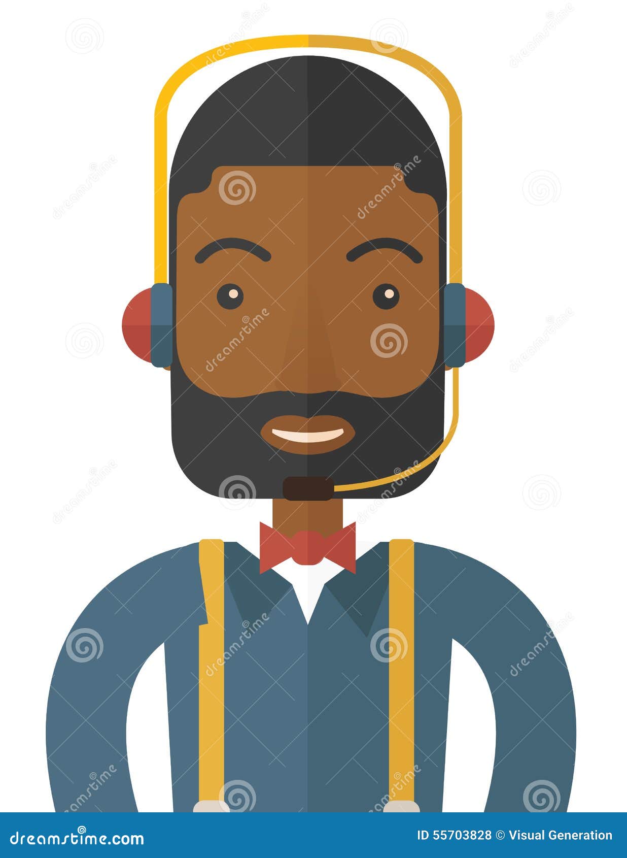 Operator man in headset stock vector. Illustration of copyspace - 55703828