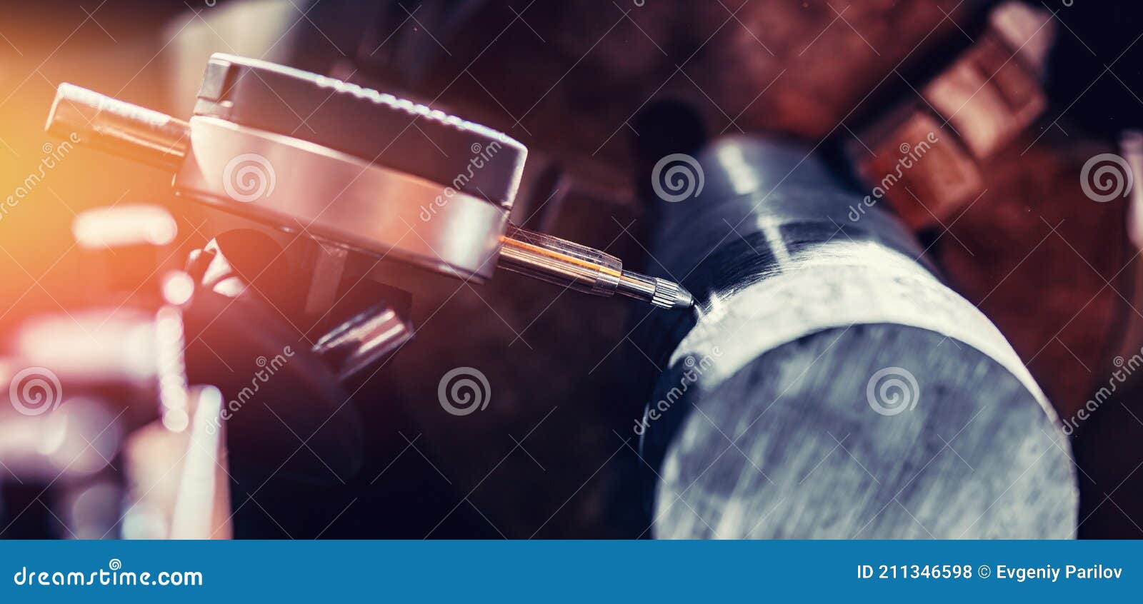 Operator Measures Vibration of Workpiece Steel Ingots. Process CNC ...