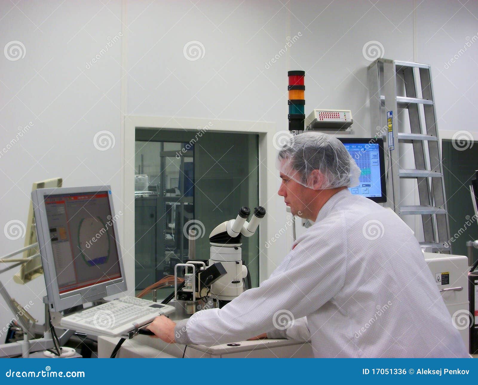 Operator of the Measuring Station Stock Photo - Image of black ...
