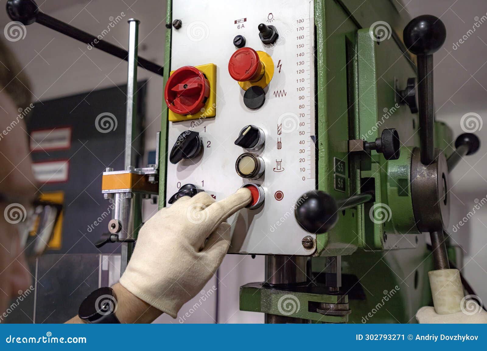The Operator of a Mechanically Controlled Drilling Machine Switches ...