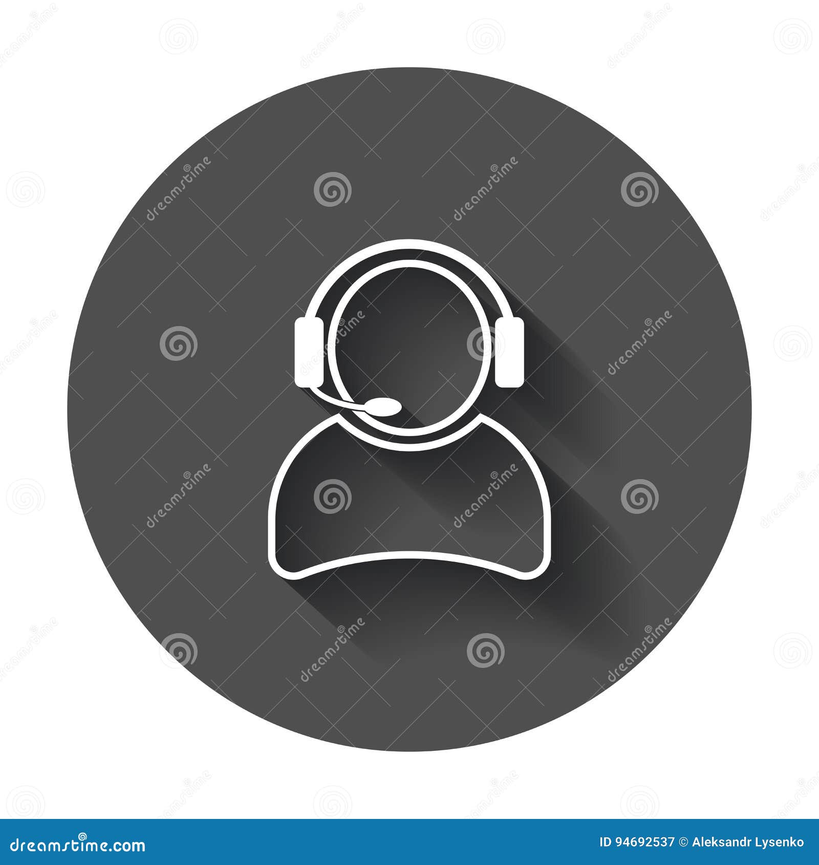 Operator with Microphone Vector Icon. Operator in Call Center Stock ...