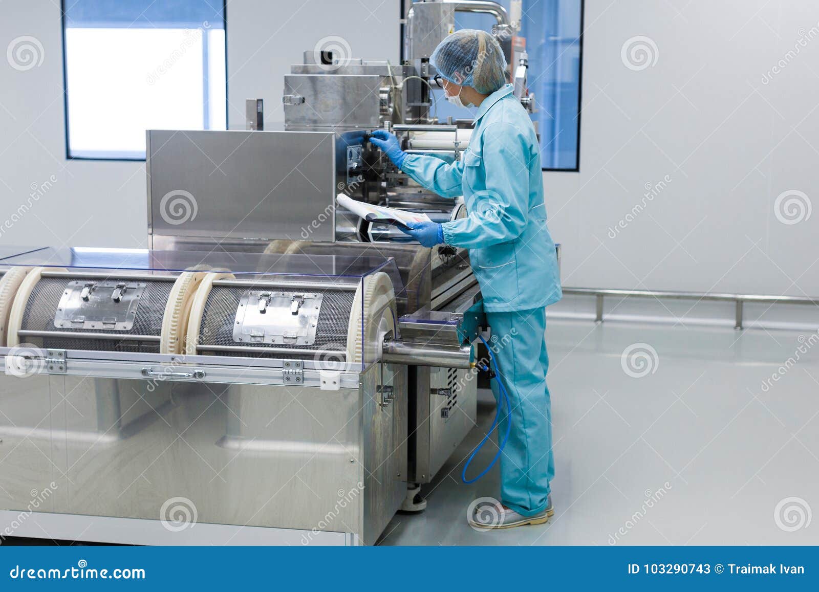 The Operator Monitors the Operation Parameters of the Machine Stock ...