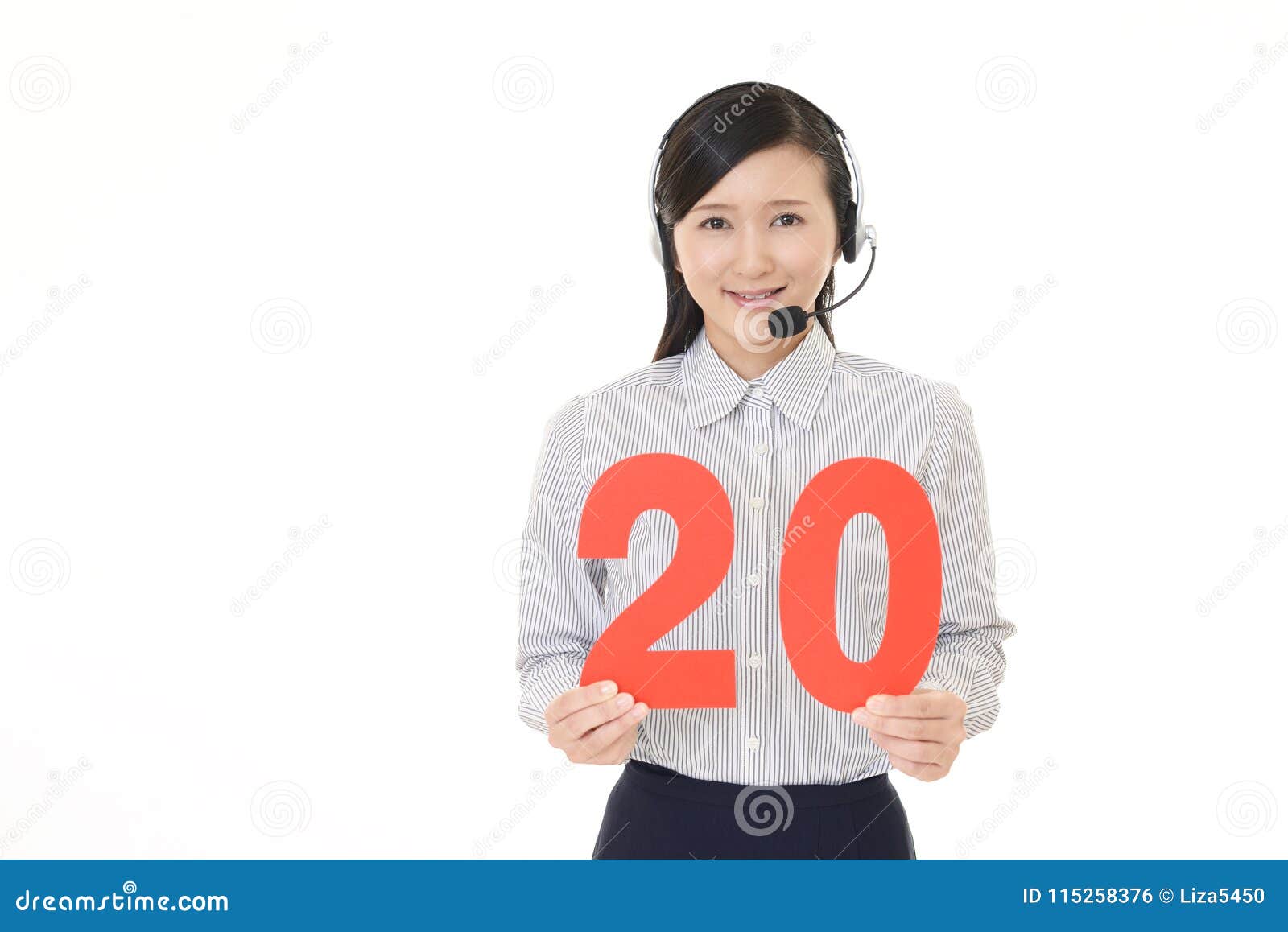 Operator with a number stock photo. Image of joyful - 115258376