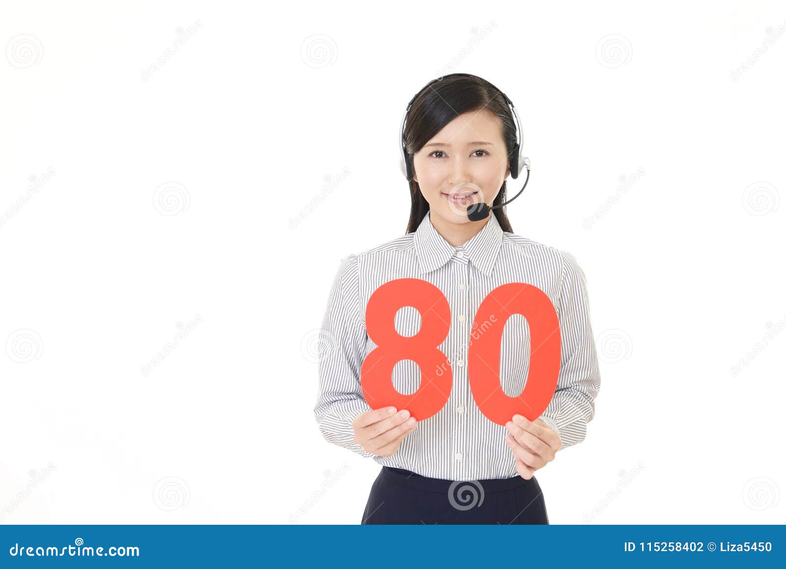 Operator with a number stock photo. Image of joyful - 115258402