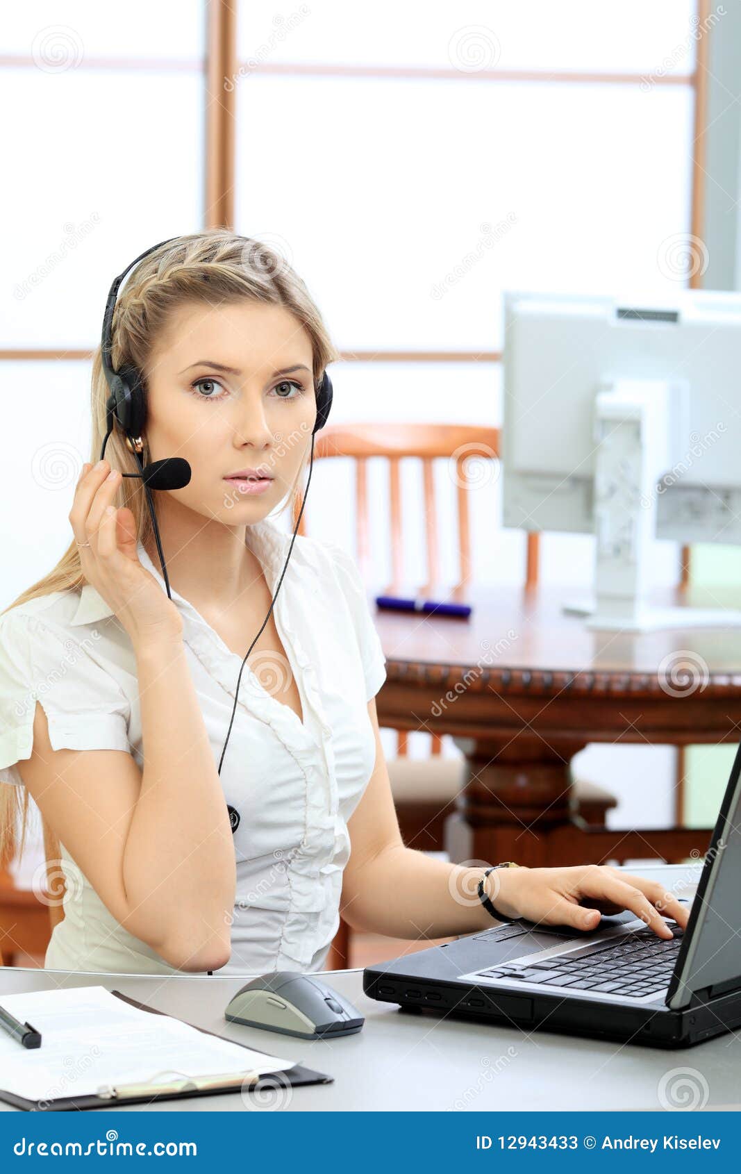 Operator at the office stock image. Image of communication - 12943433