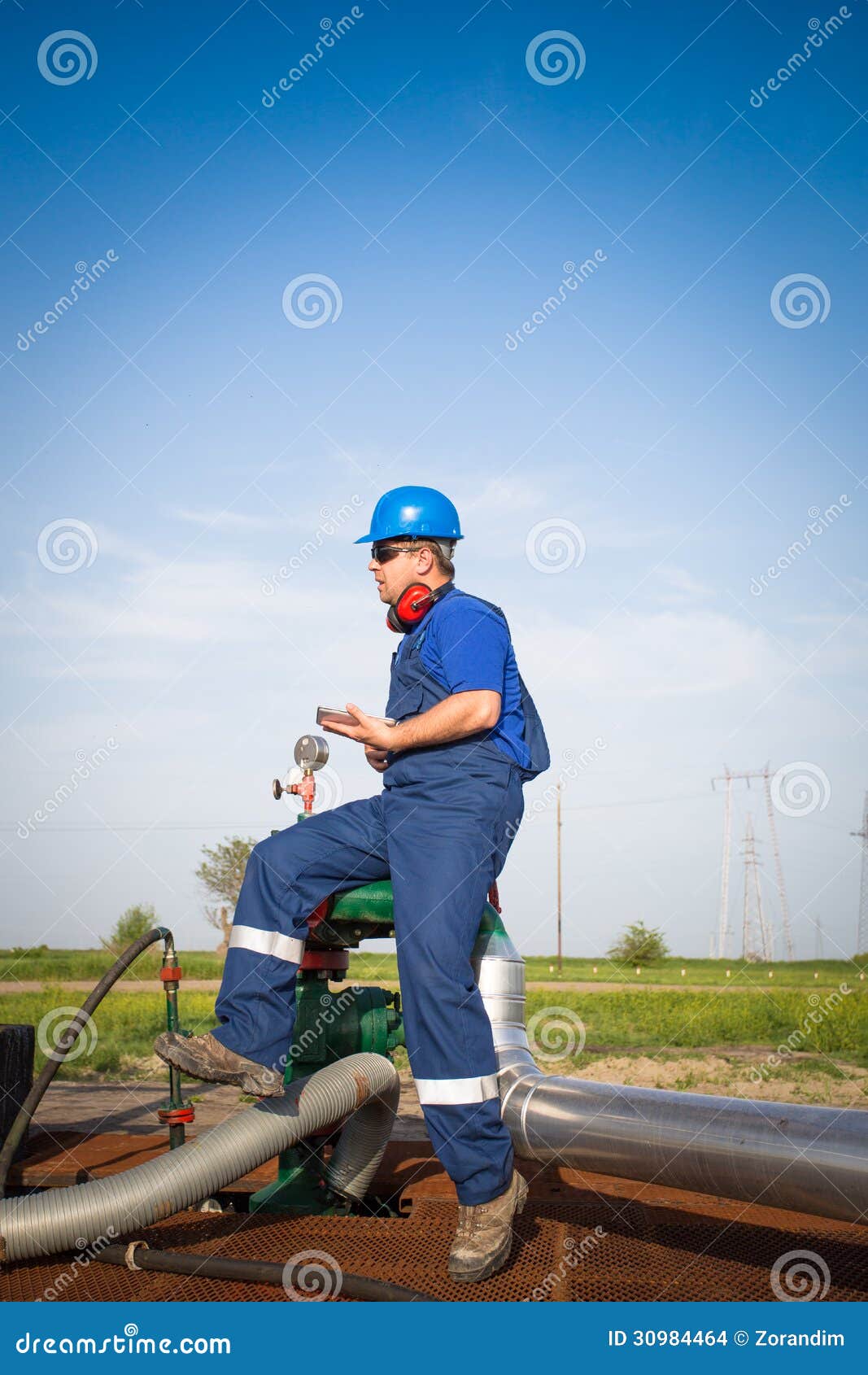 Operator in the Oil and Gas Field Stock Photo - Image of pollution ...