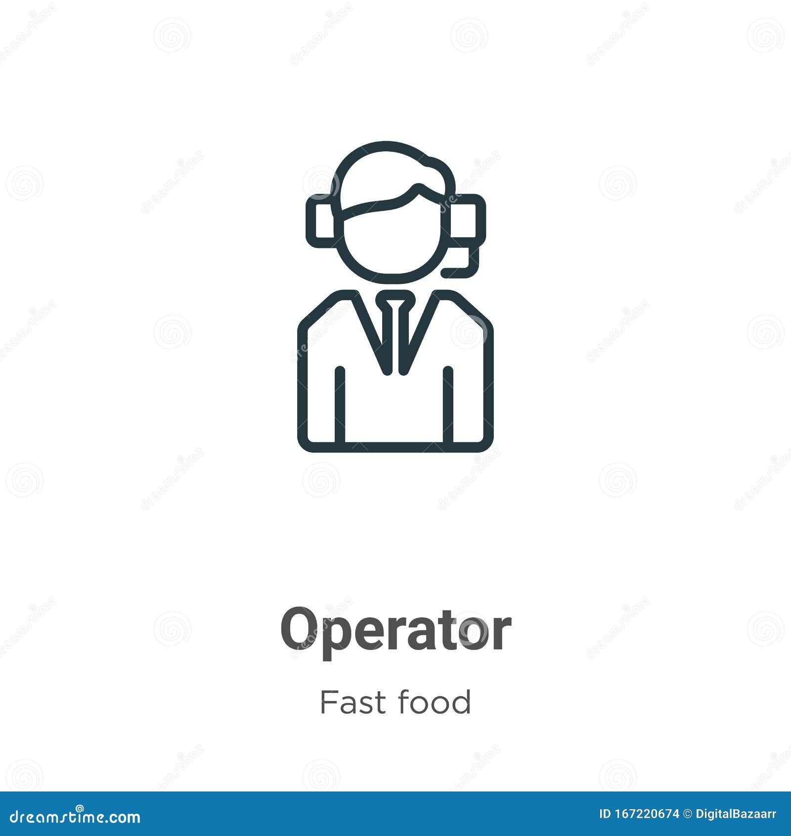 Operator Outline Vector Icon. Thin Line Black Operator Icon, Flat ...