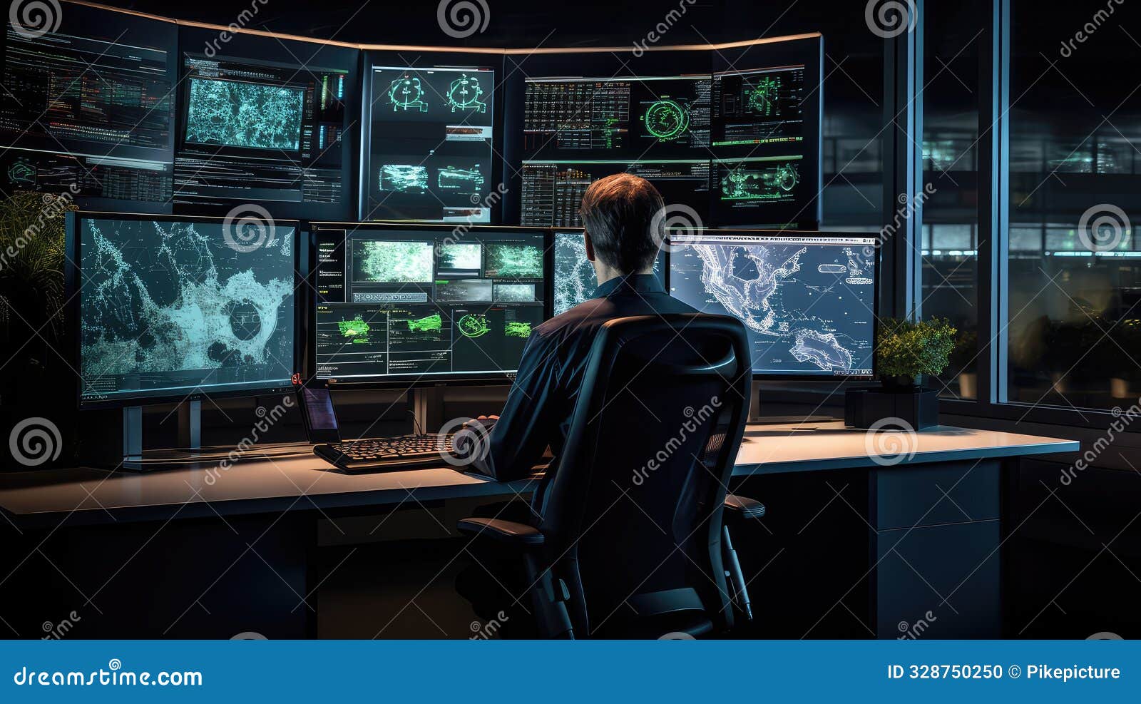 Operator Plant Control Room Royalty-Free Cartoon | CartoonDealer.com ...