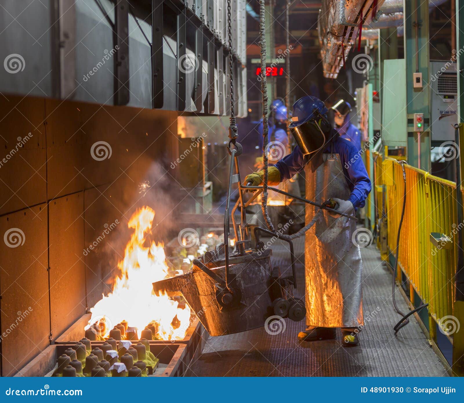 Operator Pouring Automotive Part Stock Photo - Image of cast, heavy ...