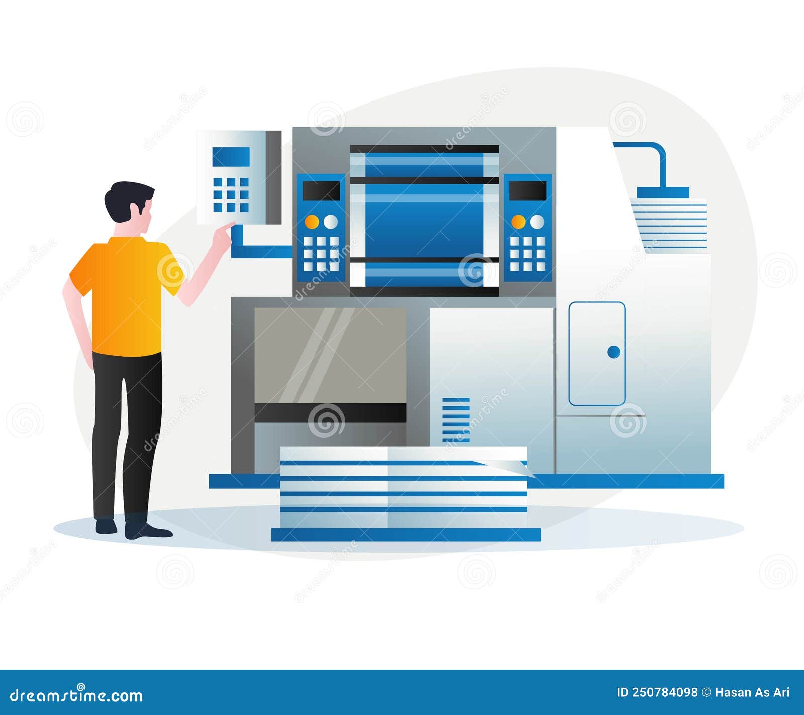 Typographer Pressman Icon Of 3 Types Color, Black And White, Outline ...
