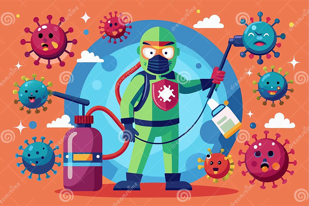 An Operator in Protective Gear Sprays a Customizable Virus Disinfection ...