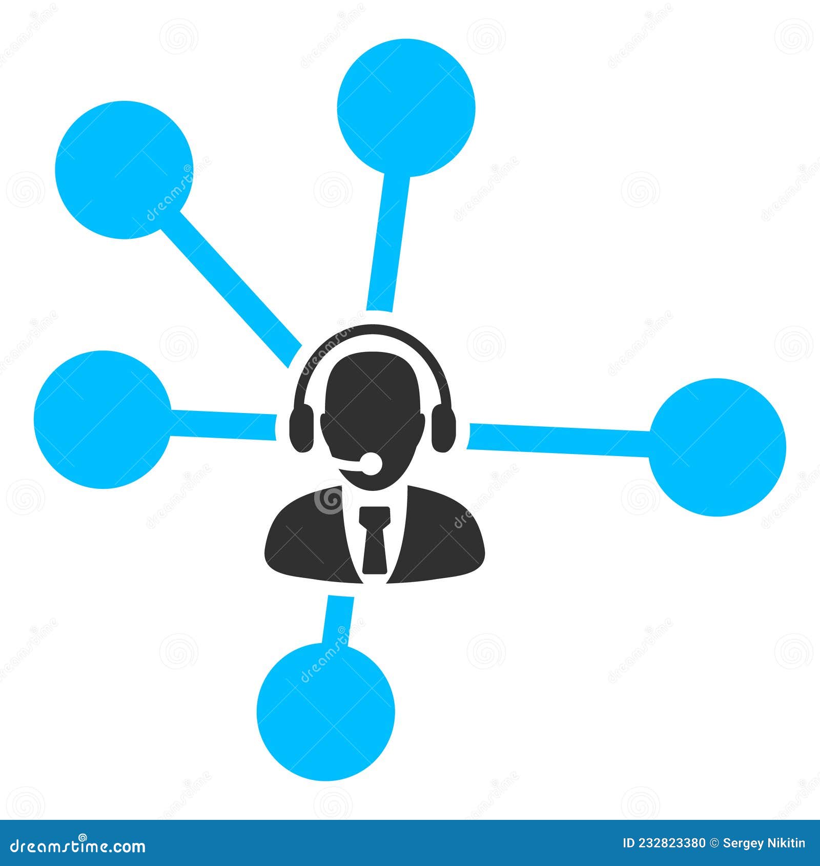 Operator Relations Flat Icon Symbol Stock Illustration - Illustration ...