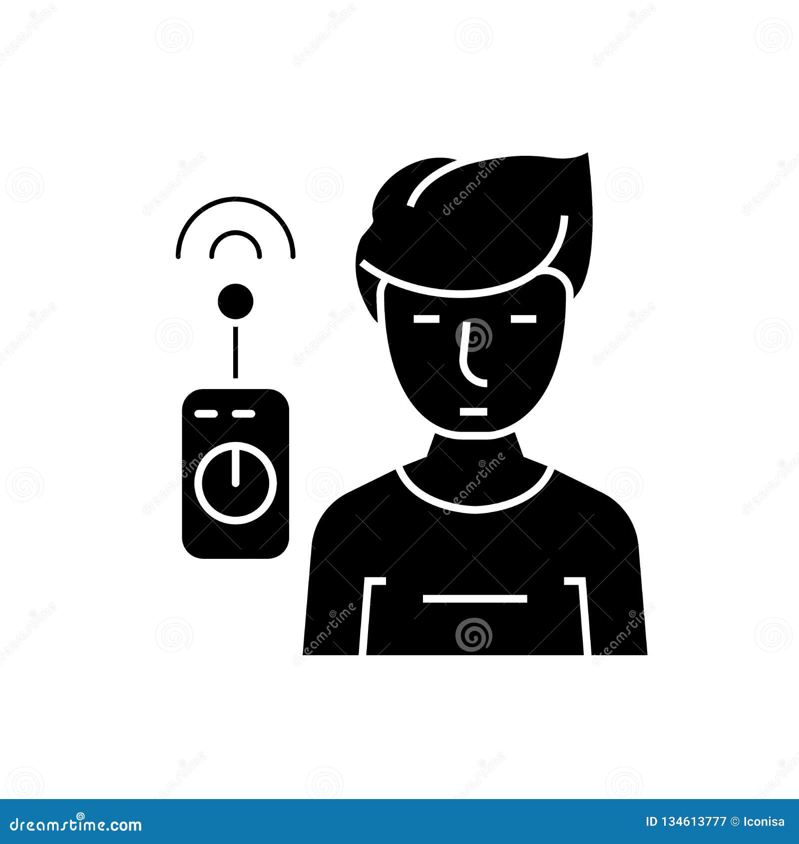 Operator with Remote Controller Black Vector Concept Icon. Operator ...