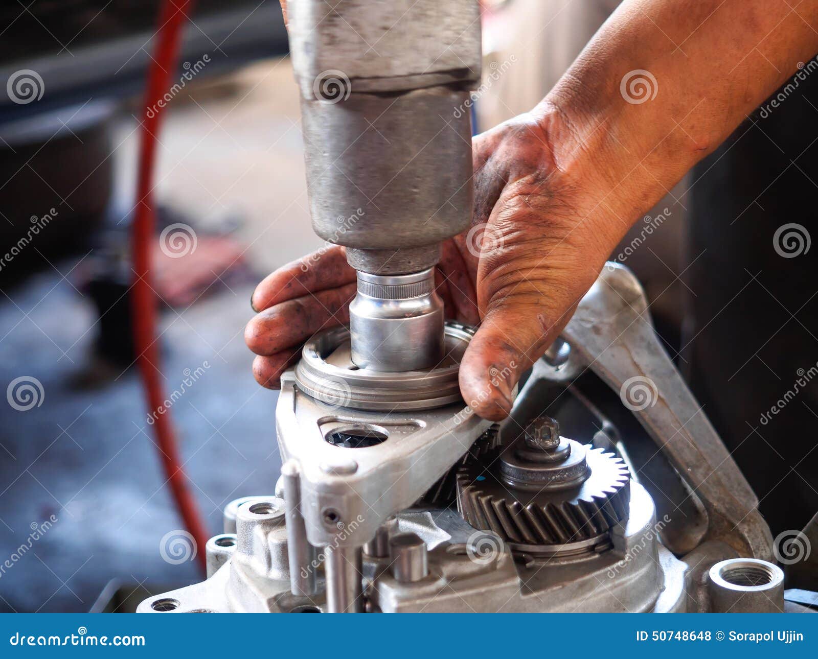 Operator repair gear box stock photo. Image of automatic - 50748648