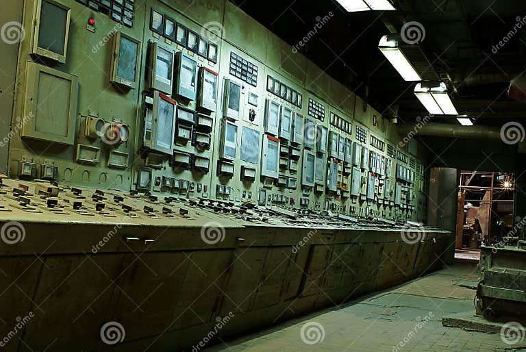 Operator Room Old Power Plant Stock Image - Image of technical, desk ...