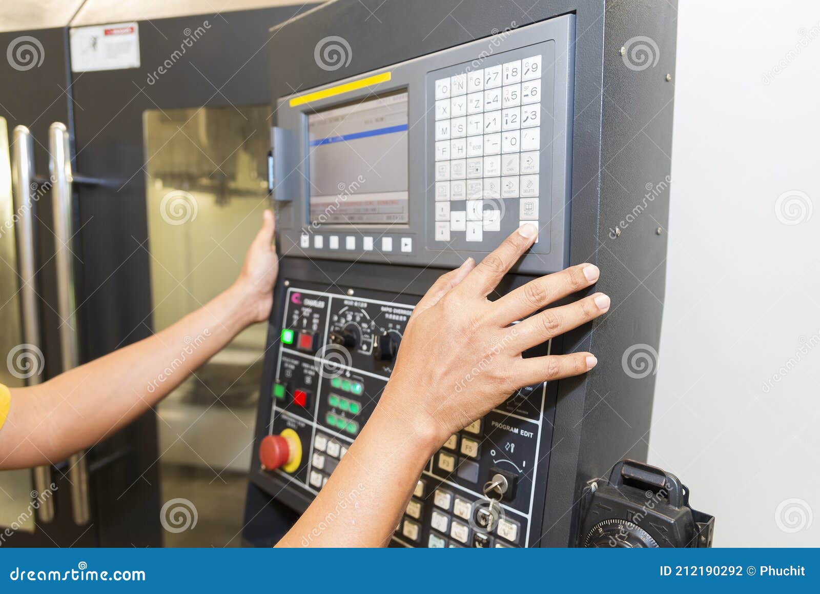 The Operator Setup the CNC Machine Milling Machine by Press the ... The Operator Setup the CNC Machine Milling Machine by Press the ...
