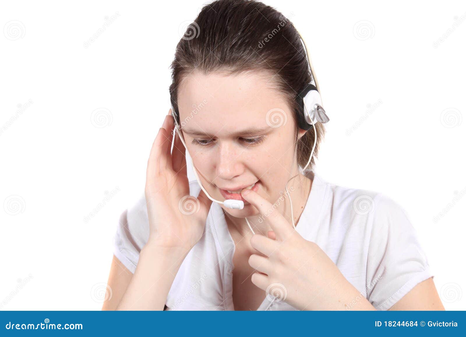 Operator showing concern stock photo. Image of listening - 18244684