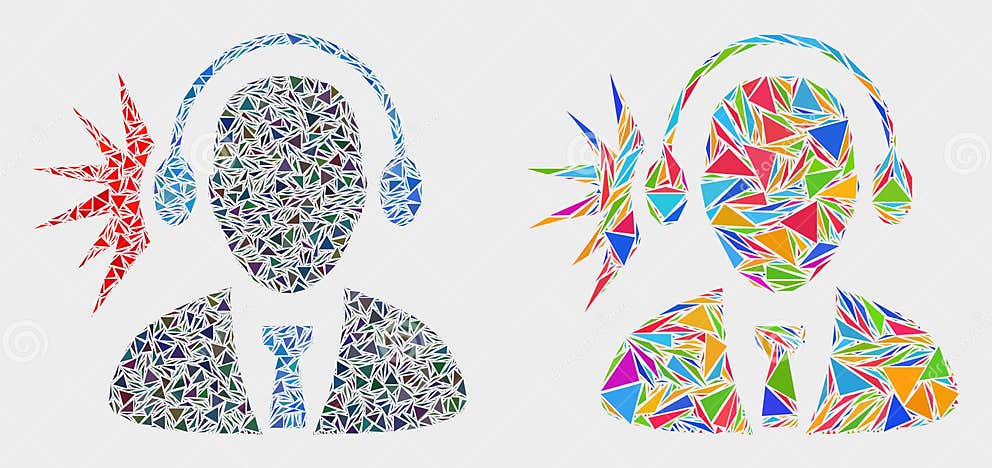 Vector Operator Signal Mosaic Icon of Triangle Elements Stock Vector ...