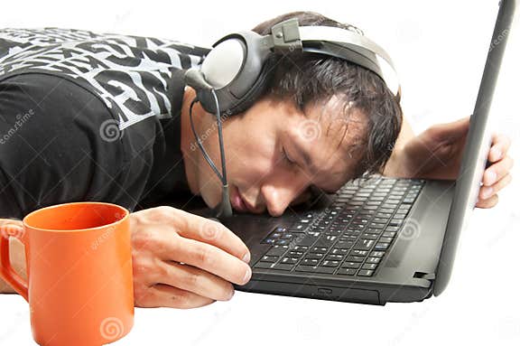 Operator Sleeping on Keyboard Stock Image - Image of communications ...