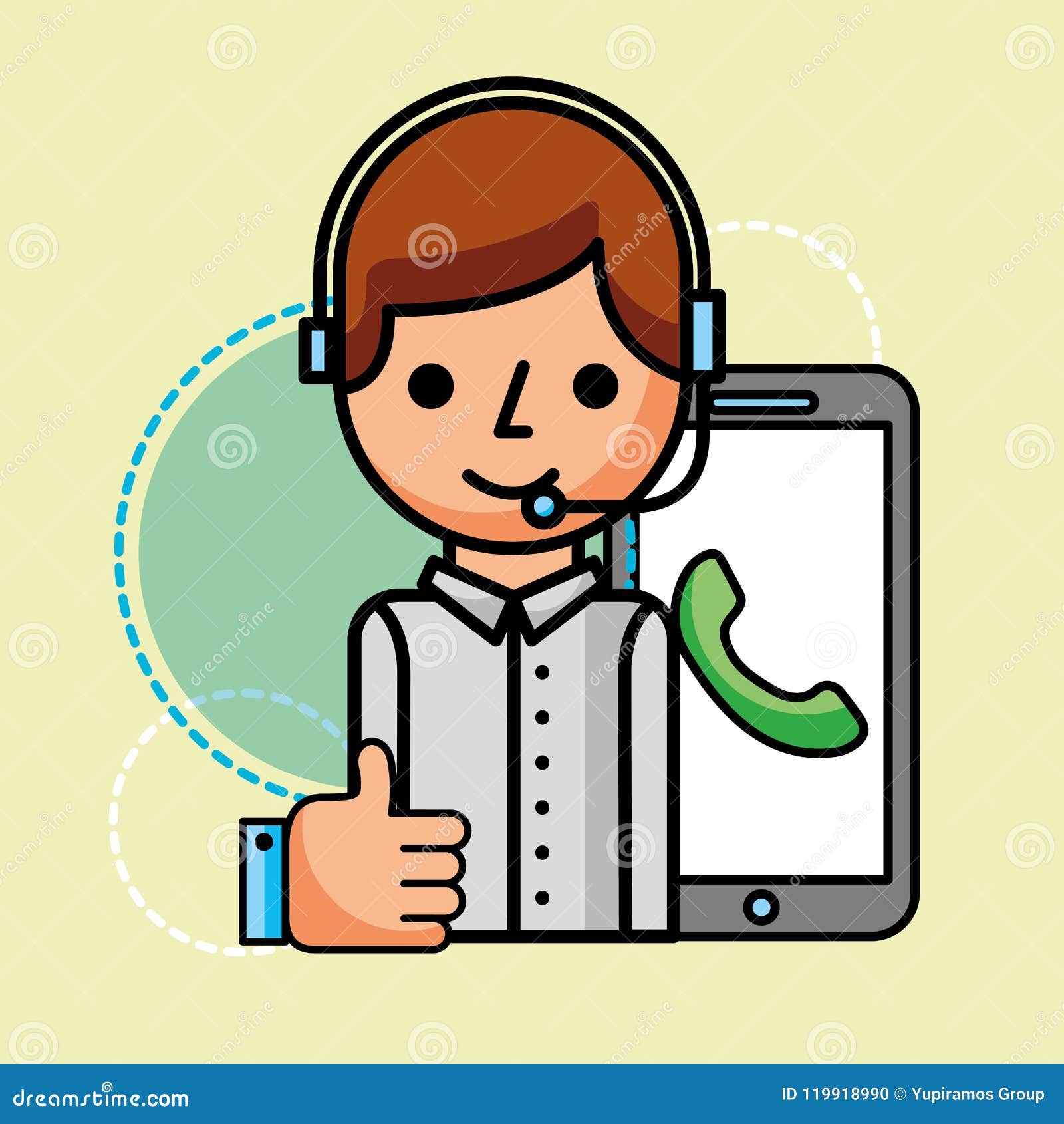 Operator Smartphone Hand Like Customer Service Stock Illustration ...