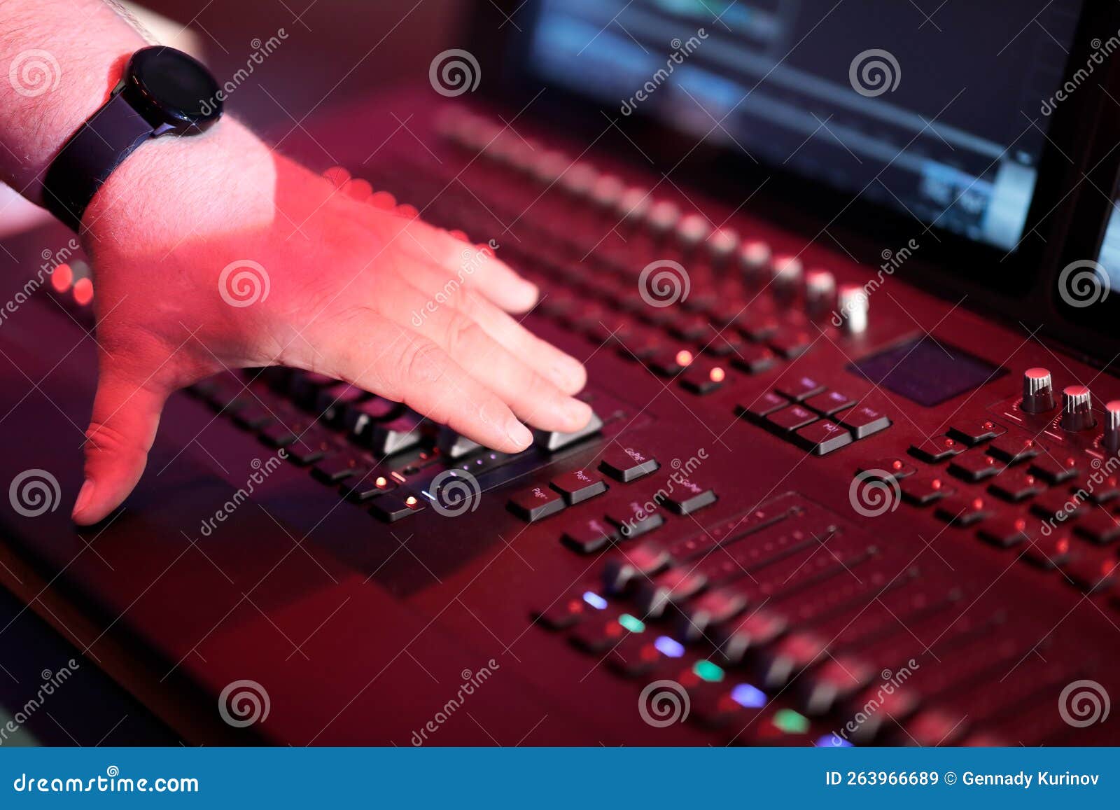 Operator at the Stage Lighting Control Console Stock Image - Image of ...