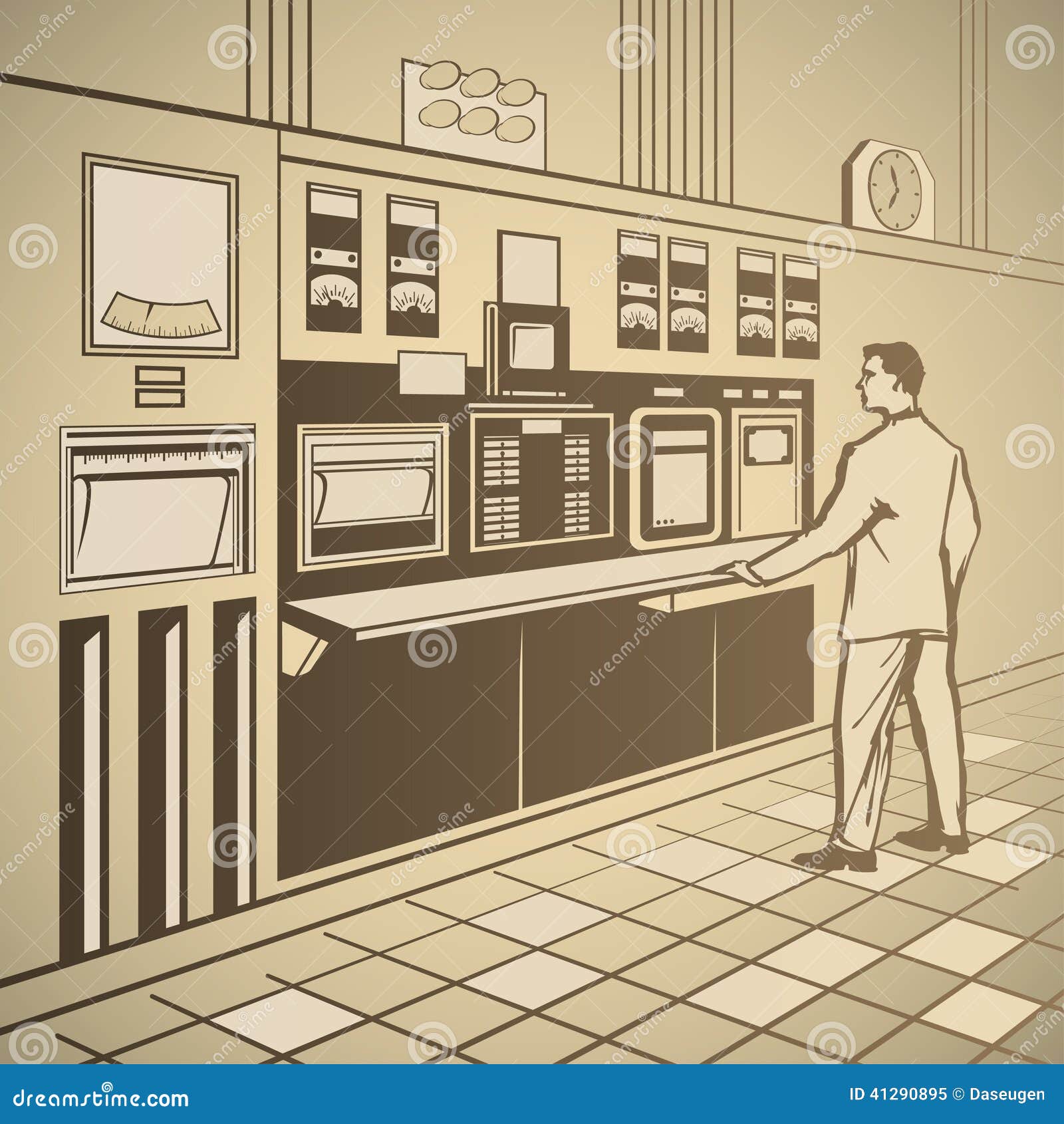 Operator standing stock vector. Illustration of office - 41290895