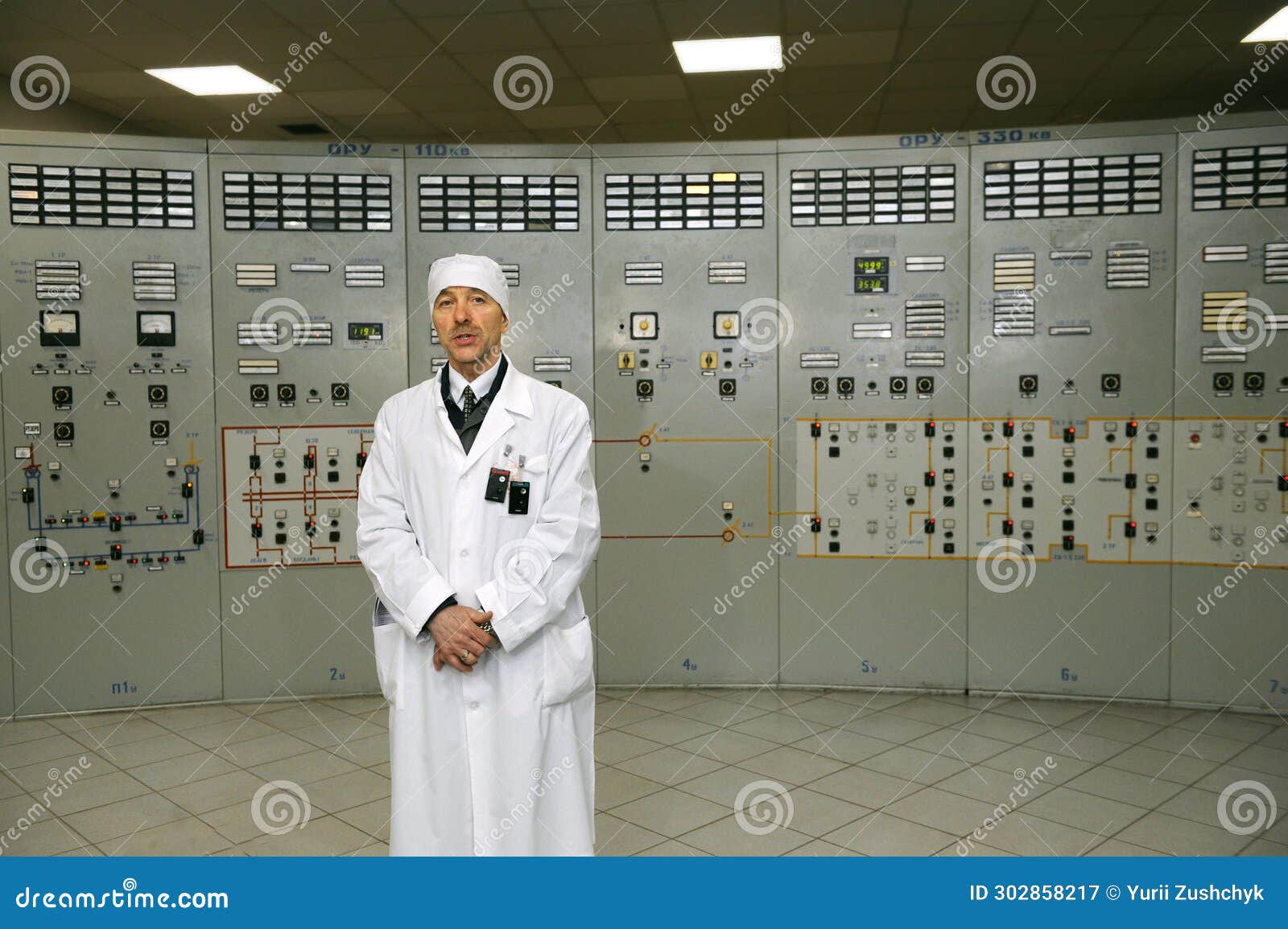 Main Control Board In A Control Operations Room Of The Reactor Of The ...