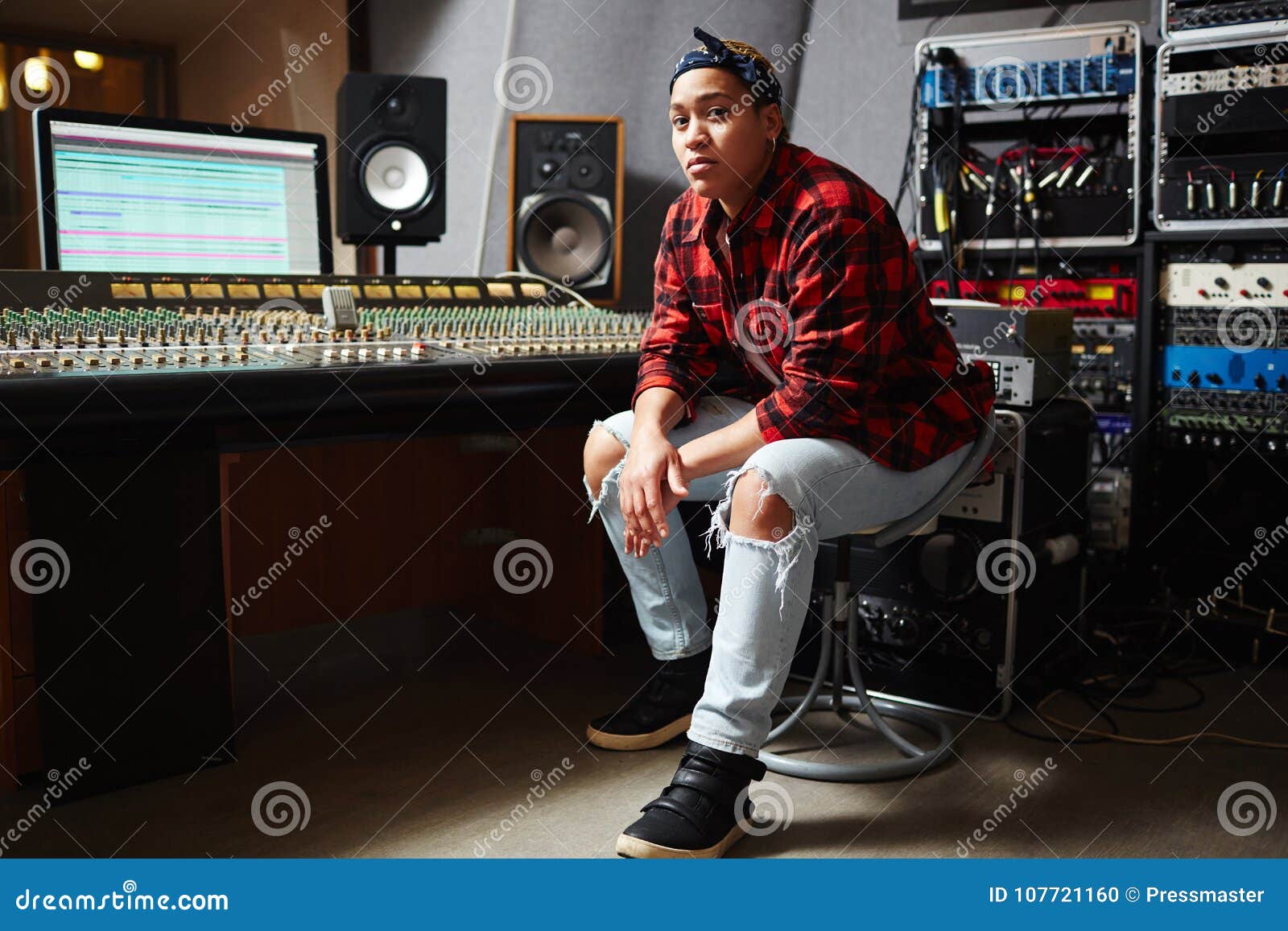 Operator in studio stock photo. Image of music, monitor - 107721160