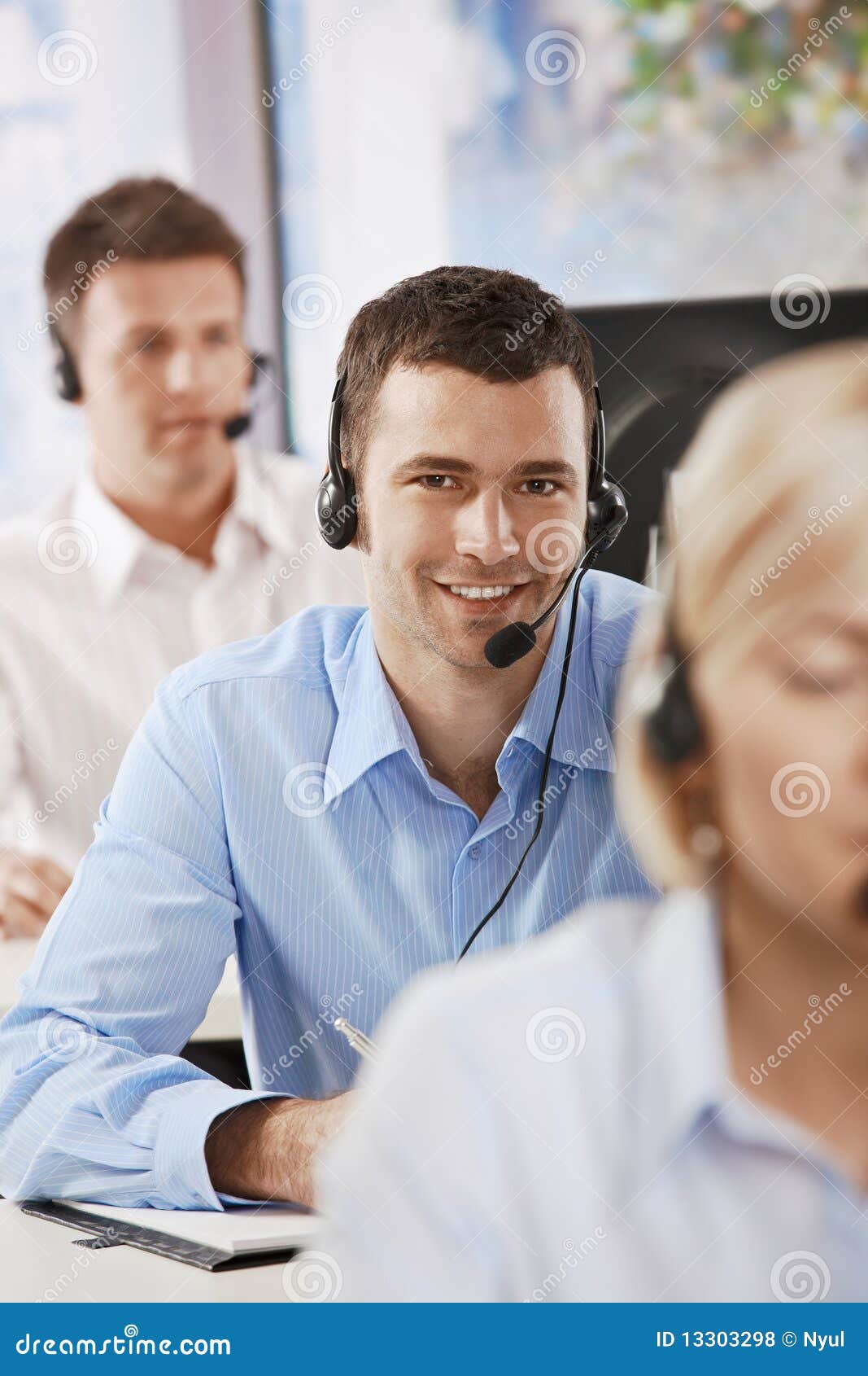 Operator Talking on Headset Stock Photo - Image of call, headset: 13303298