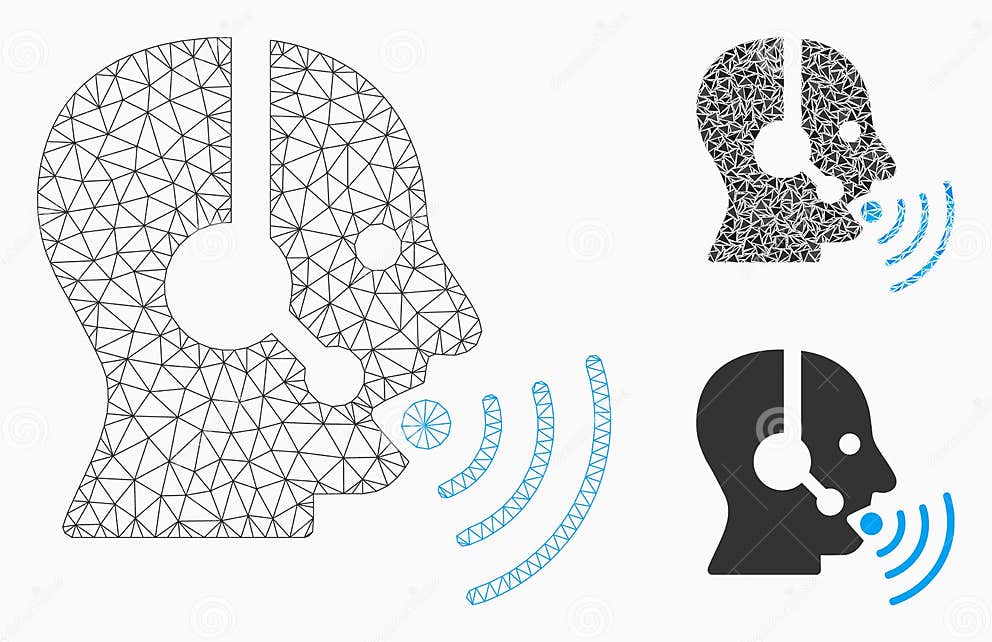 Operator Talking Sound Waves Vector Mesh Wire Frame Model and Triangle ... Operator Talking Sound Waves Vector Mesh Wire Frame Model and Triangle ...