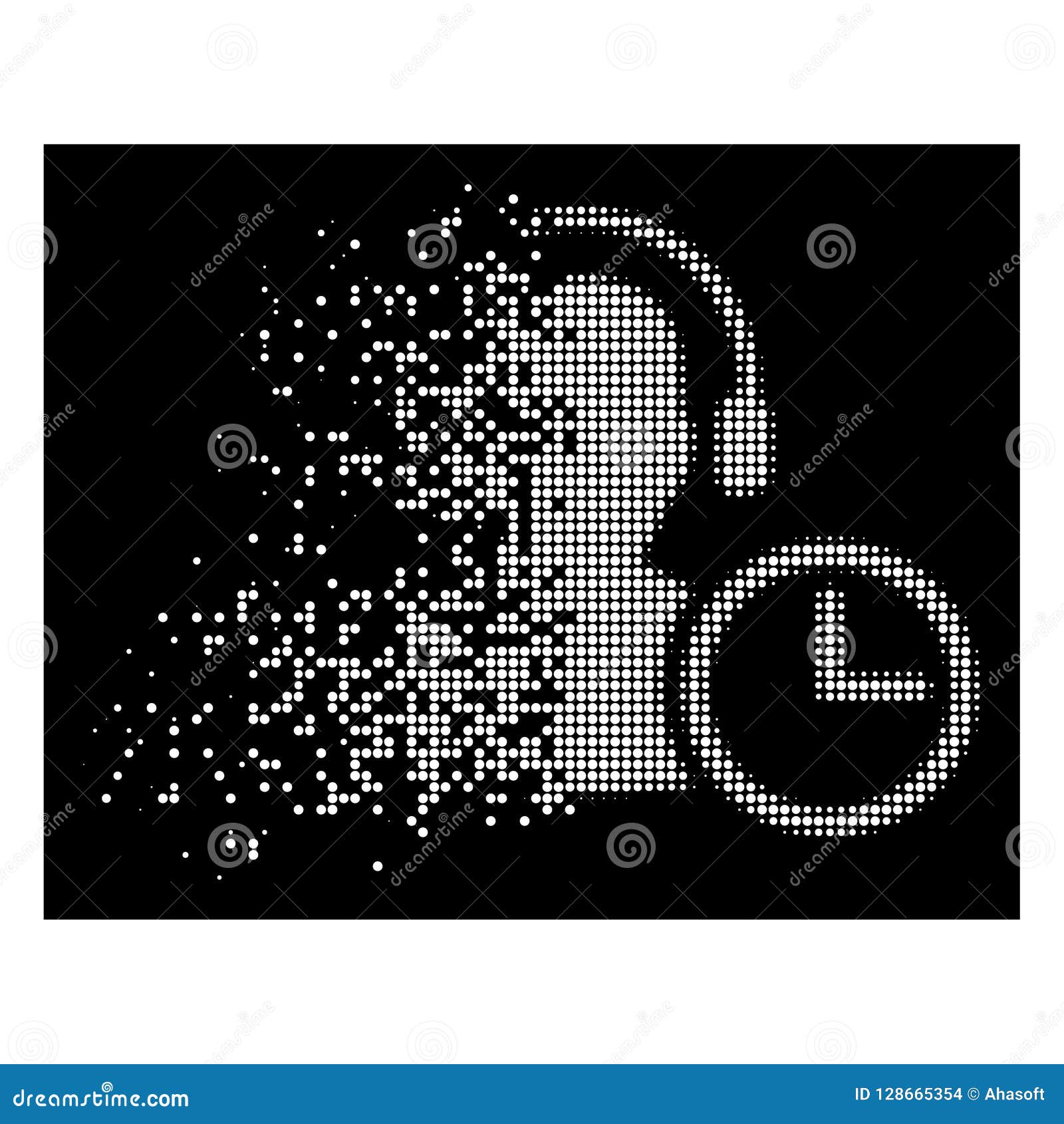 Bright Fractured Dot Halftone Operator Time Icon Stock Vector ...