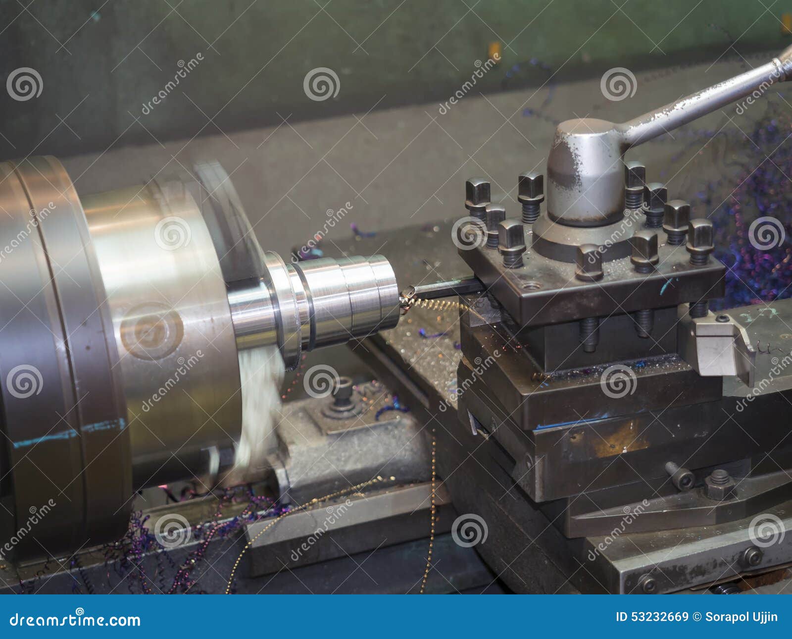 Operator Turning Mold Parts by Manual Lathe Stock Image - Image of ...