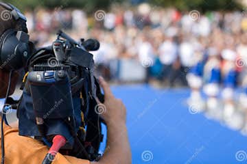 Operator of a tv camera stock photo. Image of journalist - 16770084