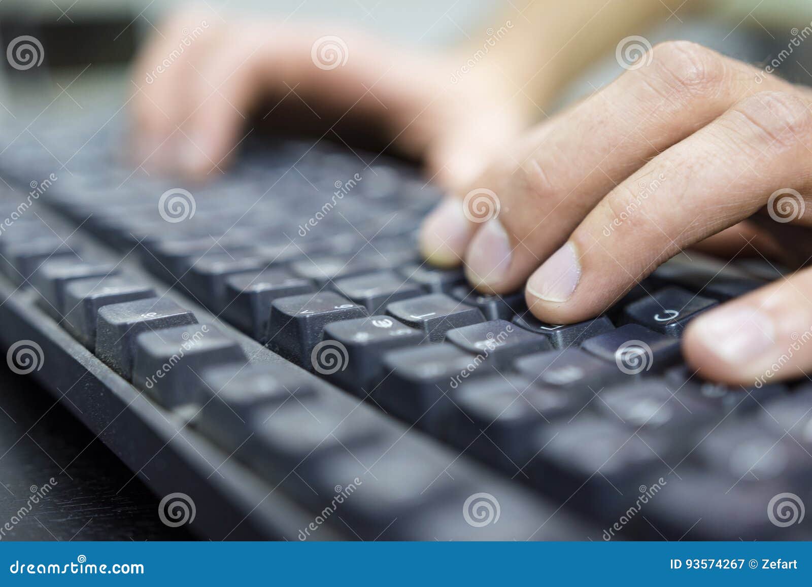Operator Typing on Dirty Keyboard Stock Image - Image of finger, care ...