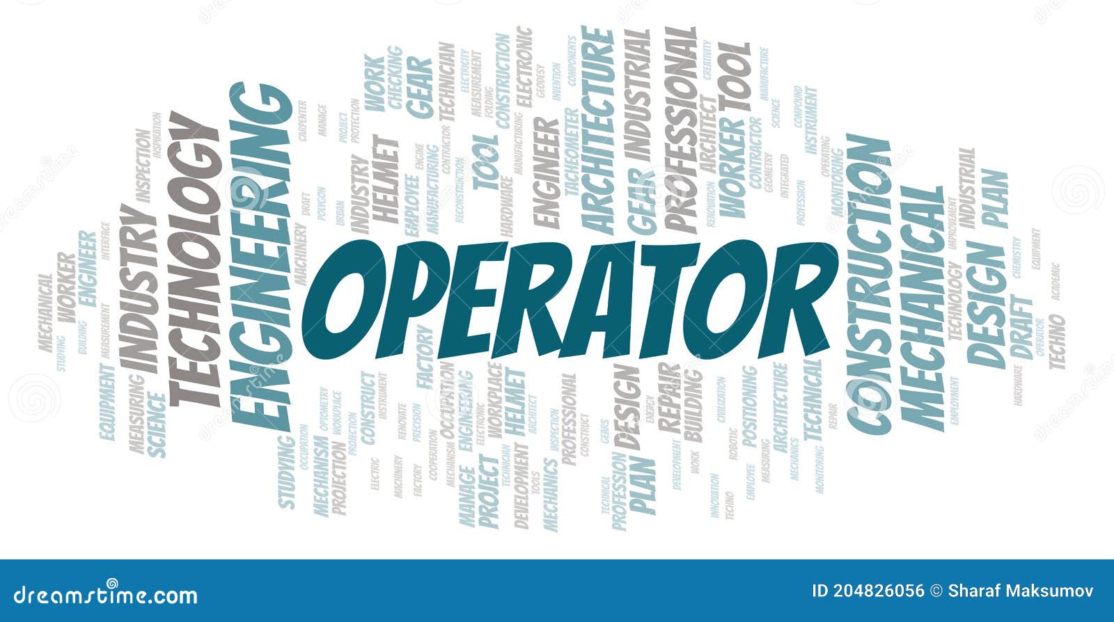 Operator Typography Word Cloud Create with the Text only Stock ...