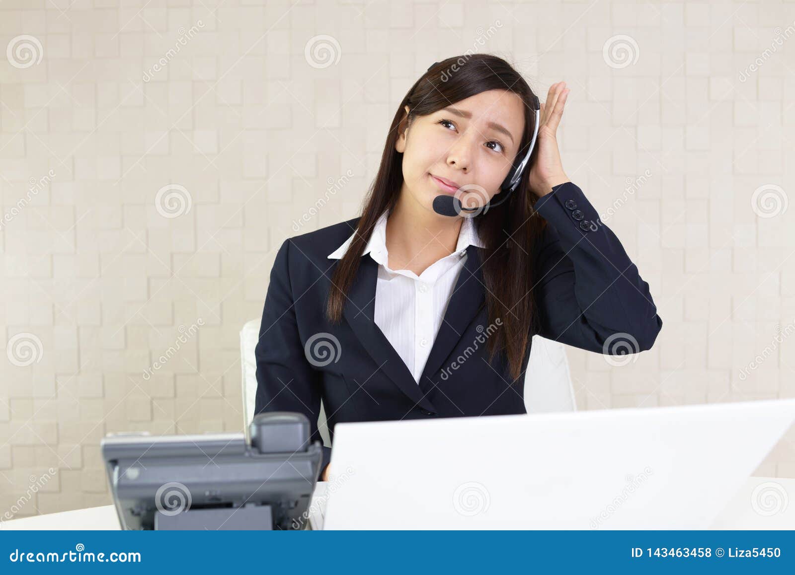Operator with an Uneasy Look Stock Photo - Image of depressed ...