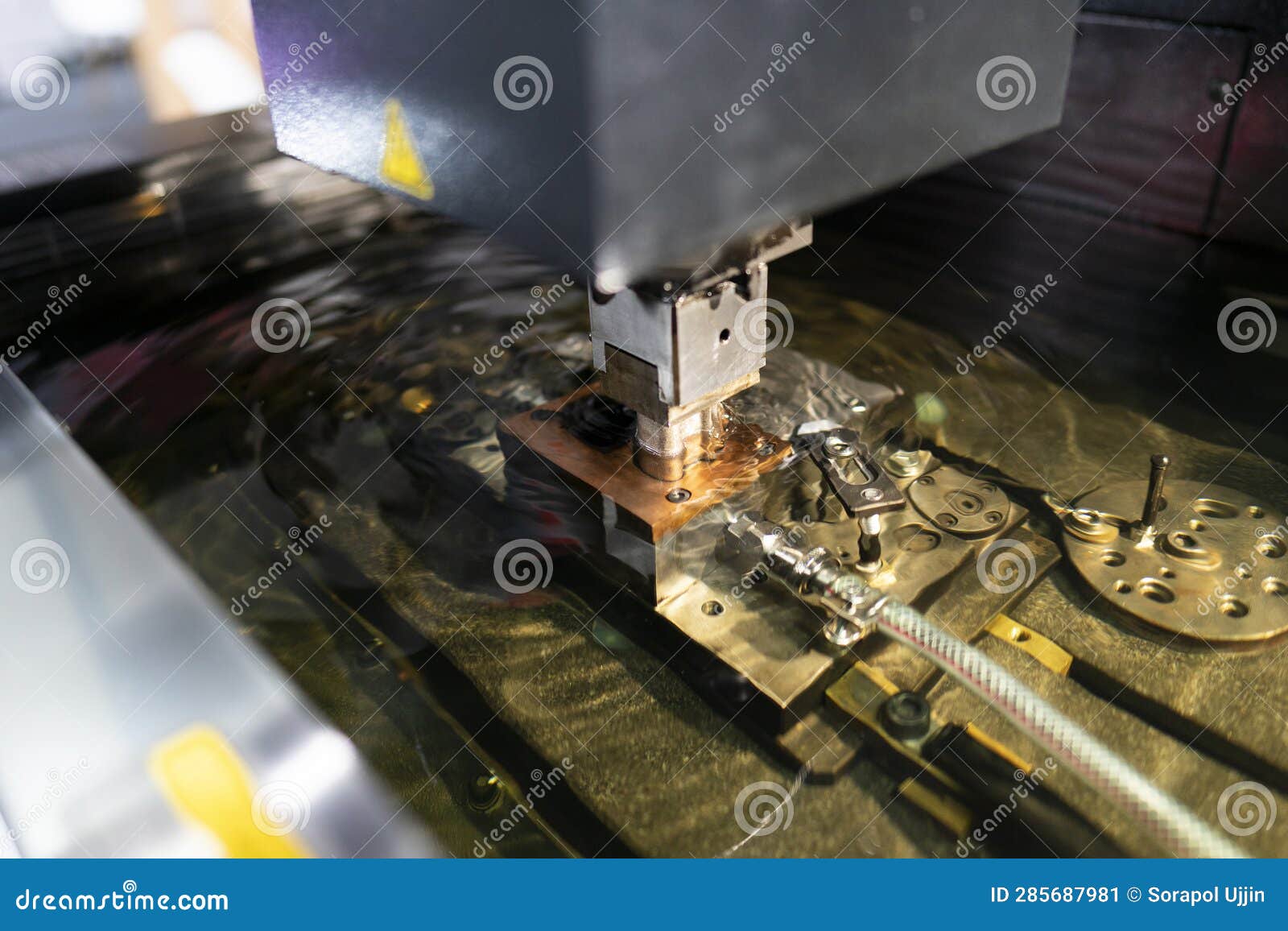 Operator Use EDM Electrod To Make Precision Mold and Die Stock Image ...